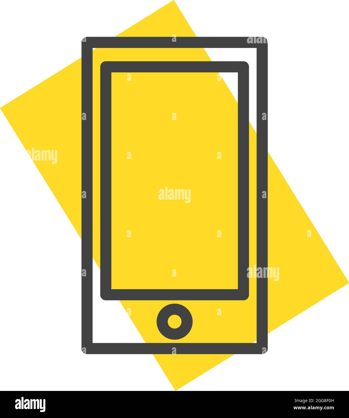 Simple yellow phone, illustration, vector on a white background Stock ...