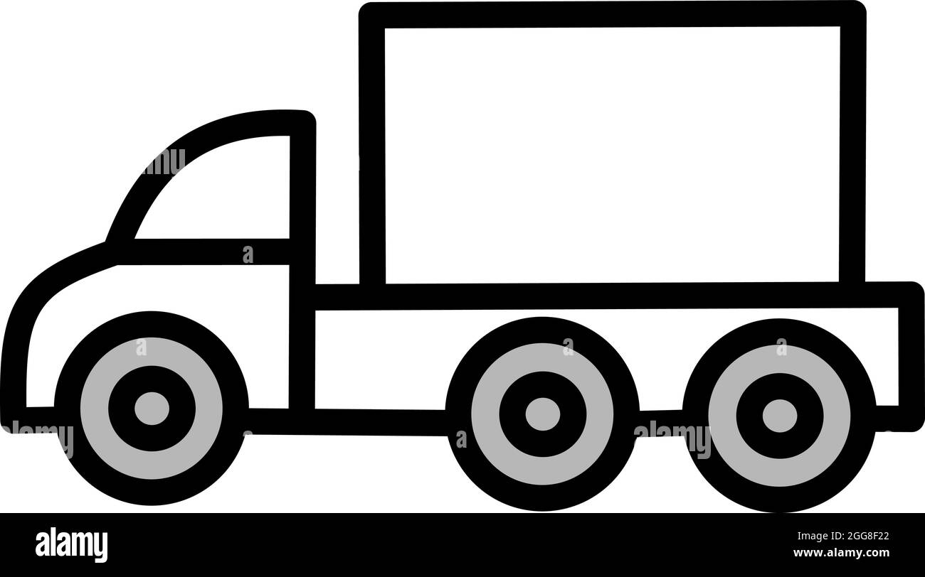 Small lorry, illustration, vector on a white background Stock Vector ...