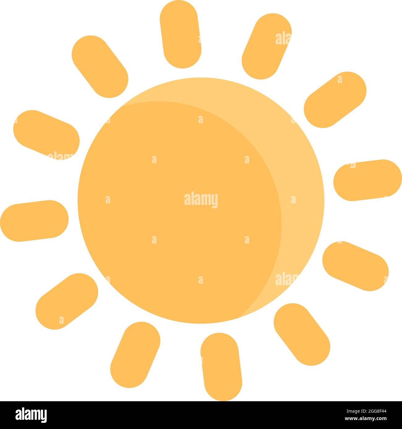 Yellow sun, illustration, vector on a white background Stock Vector ...