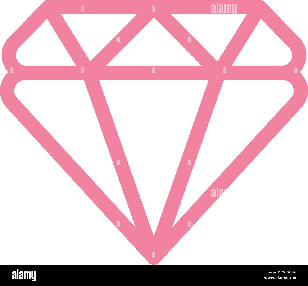 Pink diamond, illustration, vector on a white background Stock Vector ...