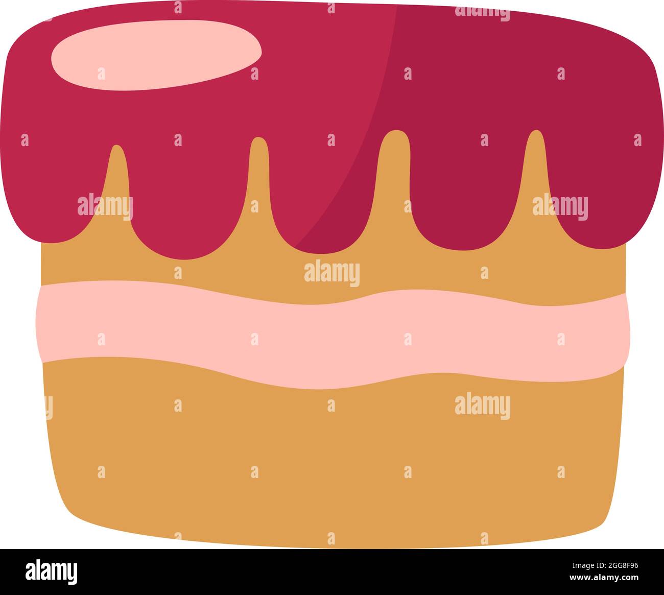 Sweet cherry cake, illustration, vector on a white background Stock ...