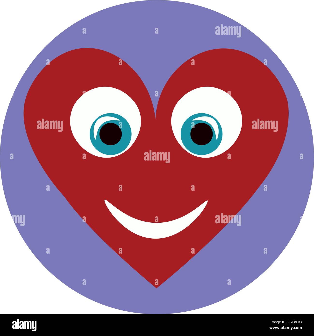 Happy smiling heart, illustration, vector on a white background Stock ...