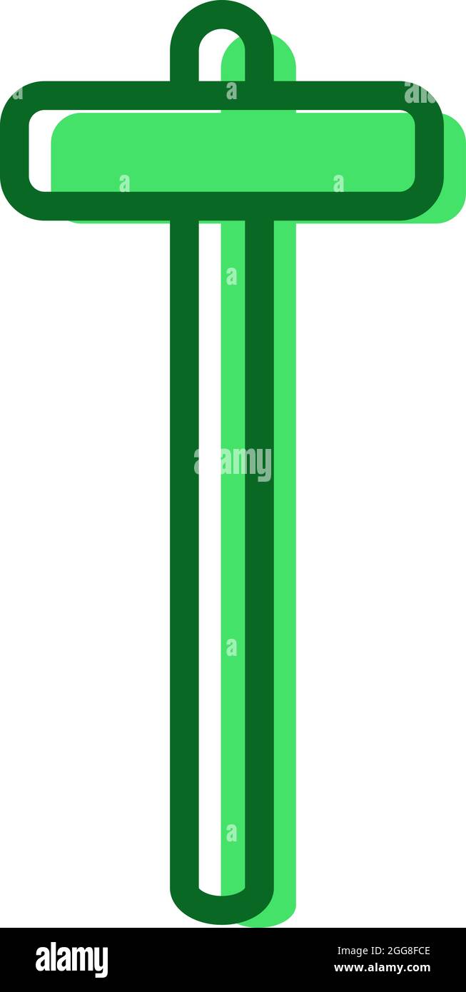 Green hammer, illustration, vector on a white background Stock Vector ...