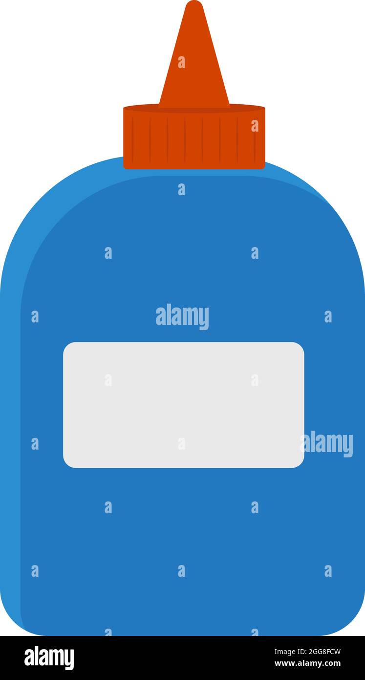Blue glue bottle, illustration, vector on a white background Stock ...