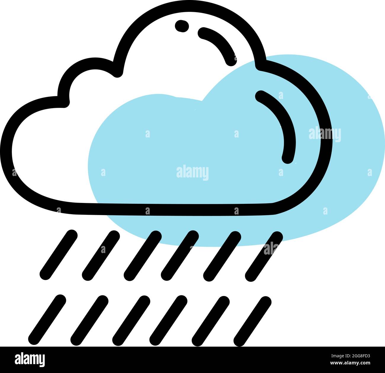 Pouring cloud rain, illustration, vector on a white background Stock ...