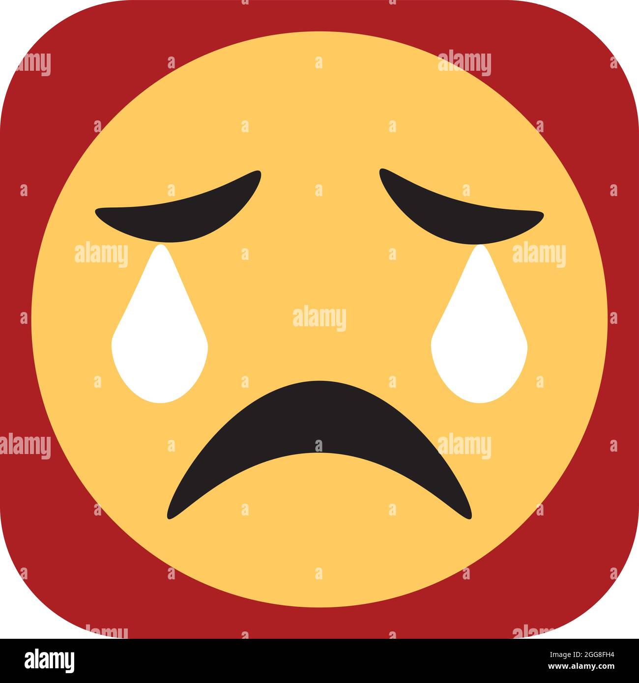 Sad crying emoji, illustration, vector on a white background Stock ...