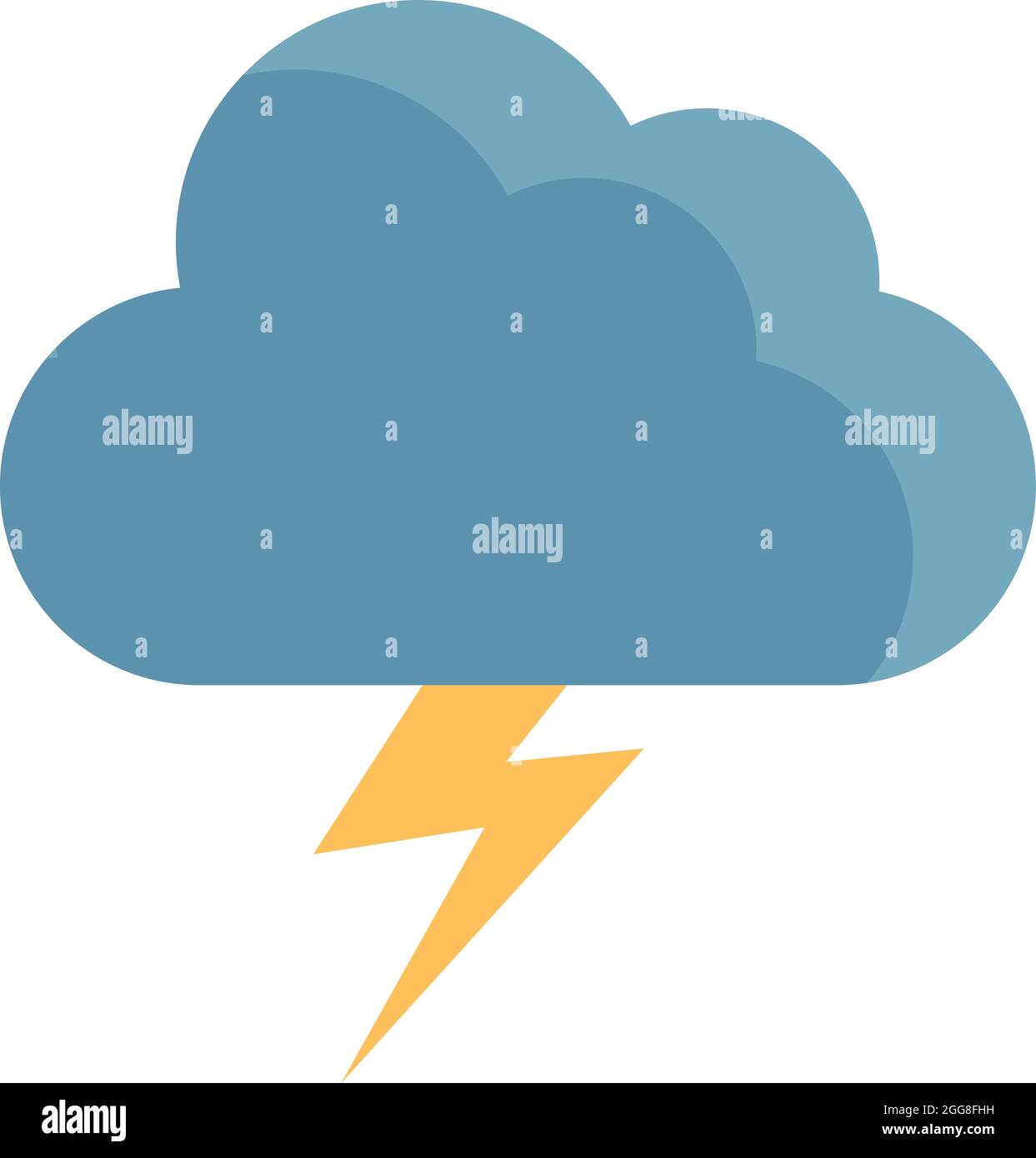 Cloud with lightning, illustration, vector on a white background Stock ...