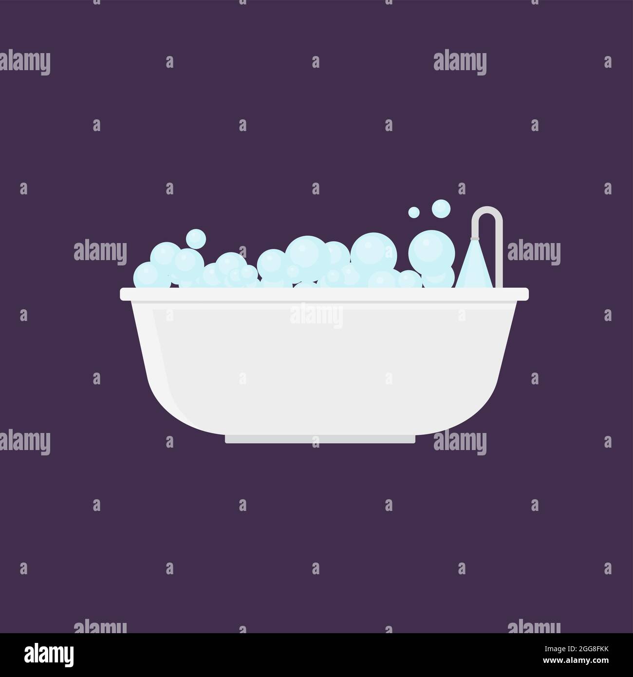 Bubble bath, illustration, vector on a purple background Stock Vector ...