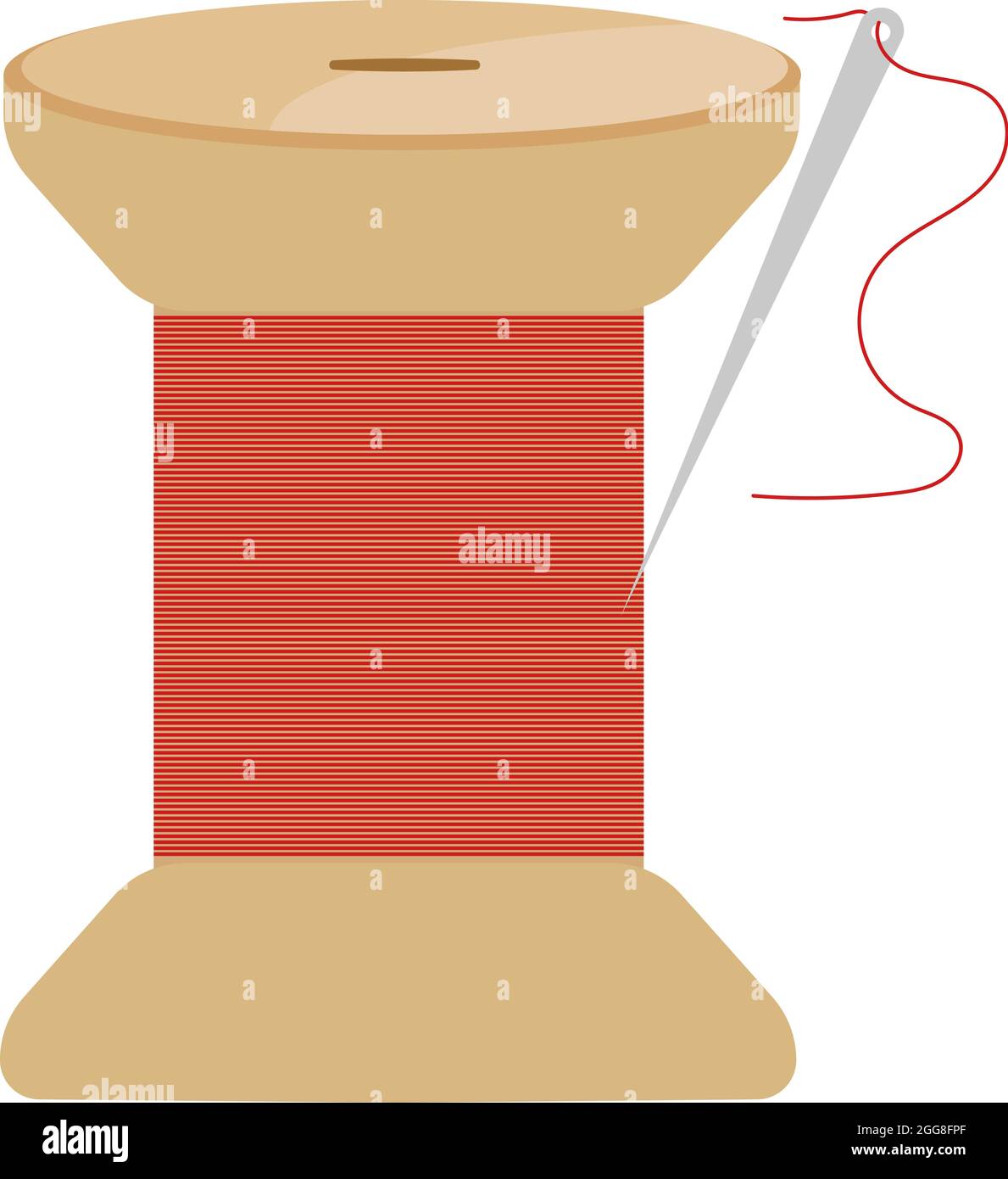 Red bobbin, illustration, vector on a white background Stock Vector ...