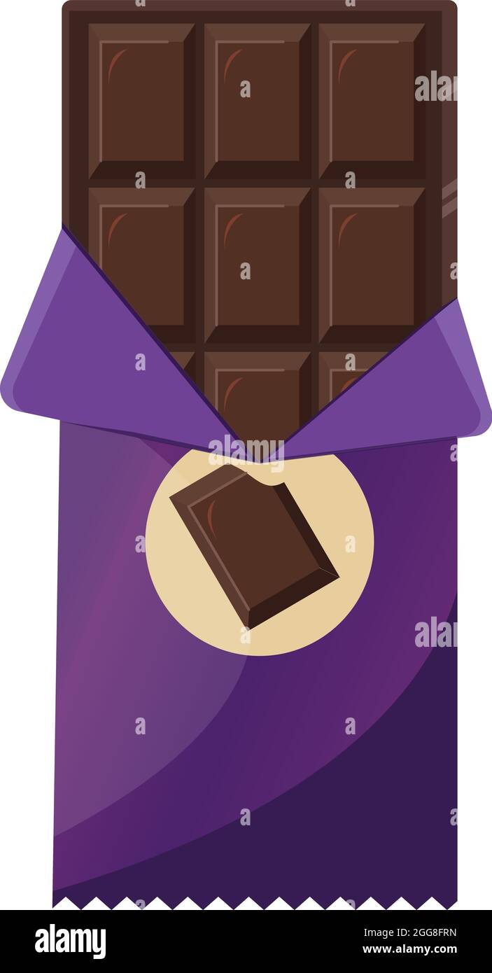 Chocolate bar, illustration, vector on a white background Stock Vector ...