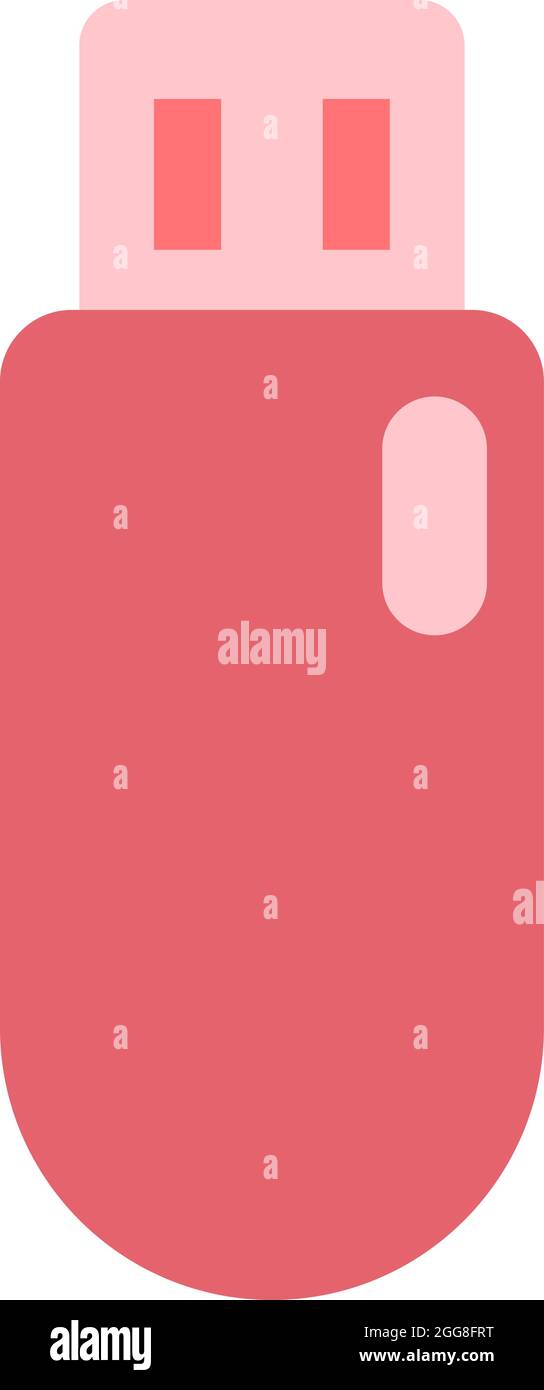 Red USb drive, illustration, vector on a white background Stock Vector ...