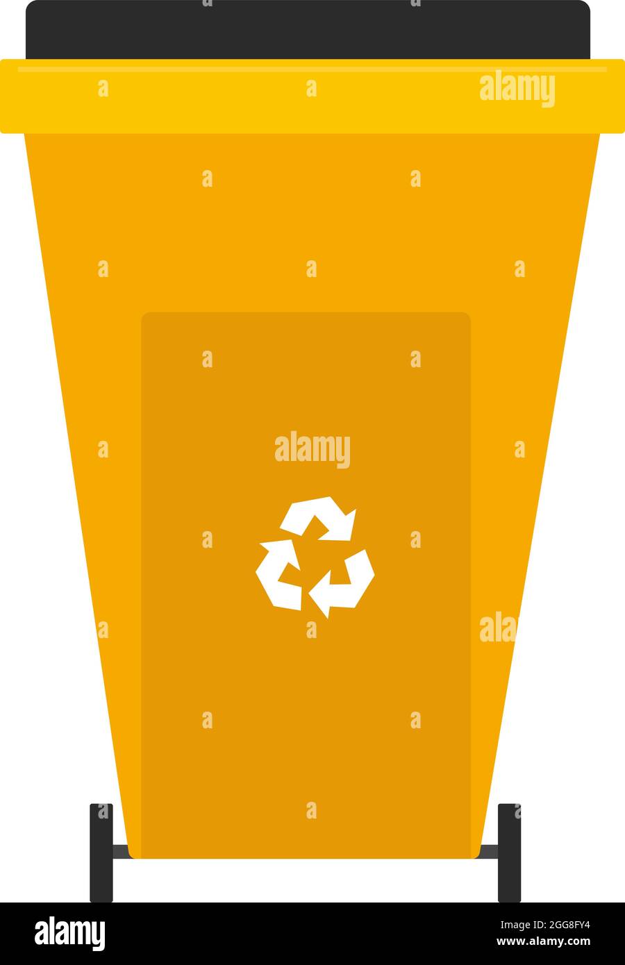 Yellow dustbin, illustration, vector on a white background Stock Vector ...