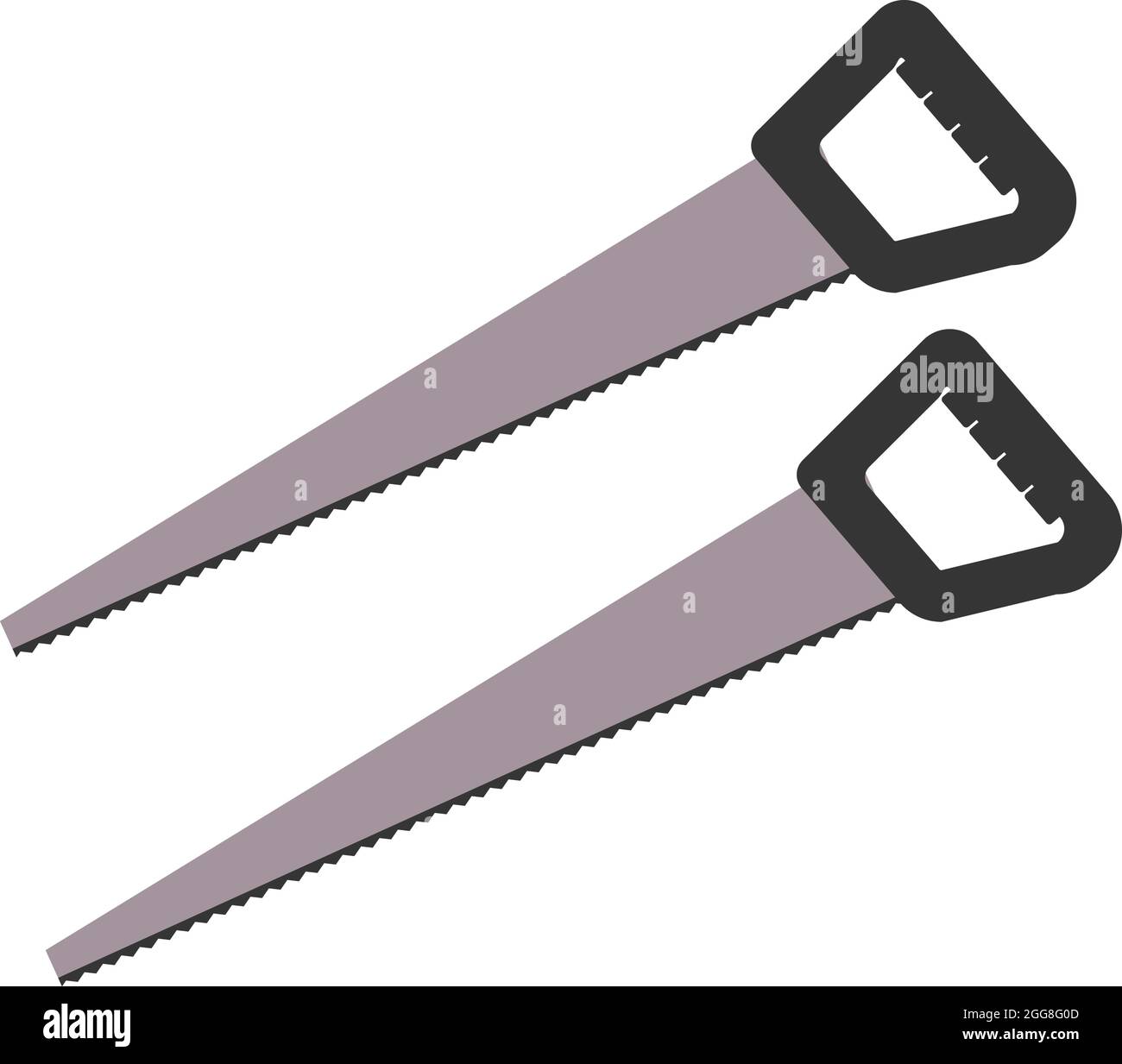 Two saws, illustration, vector on a white background Stock Vector Image ...