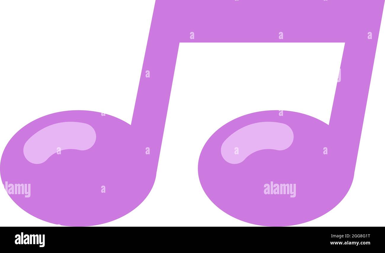 Purple music note, illustration, vector on a white background Stock ...