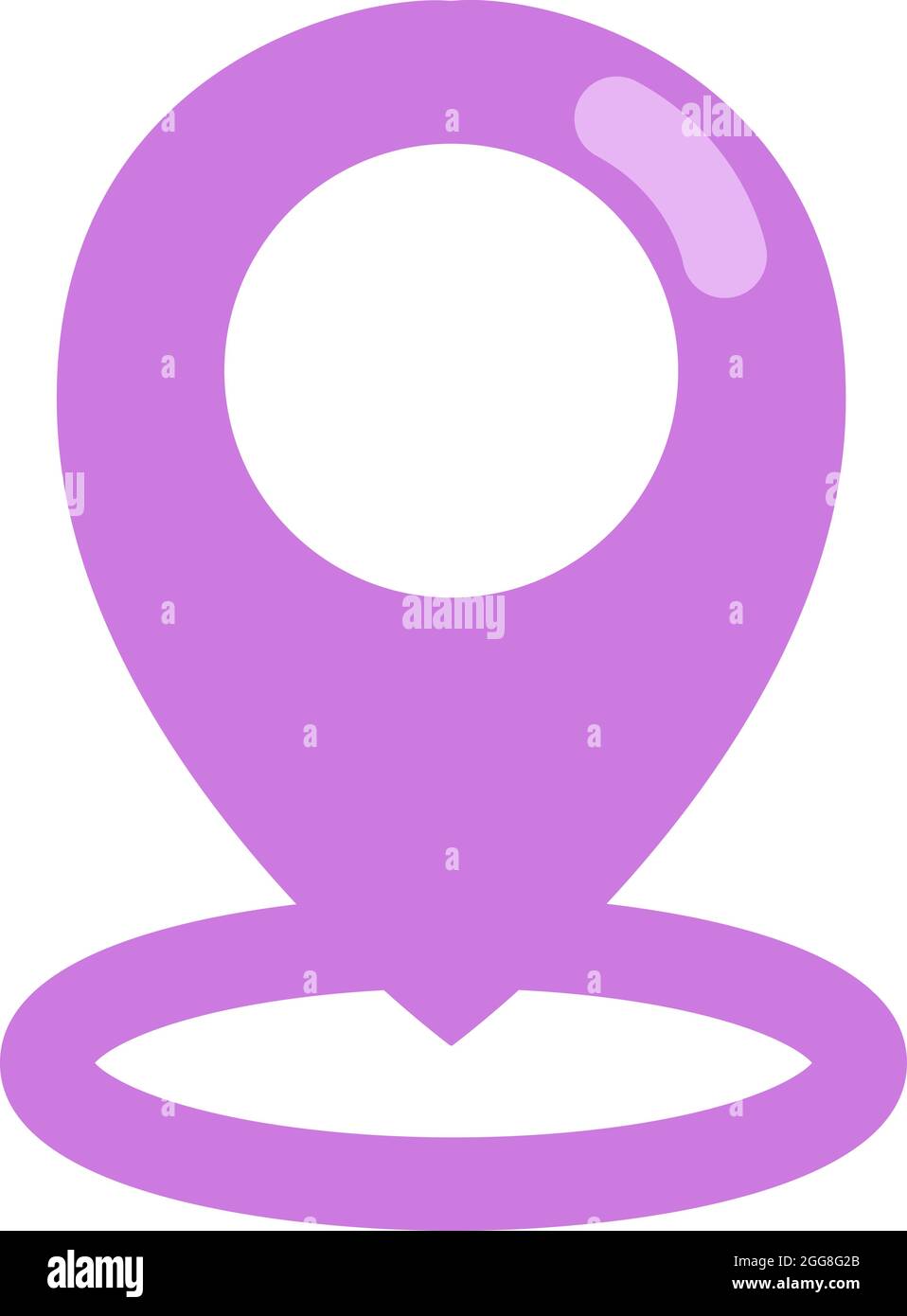 Purple location pin, illustration, vector on a white background Stock ...
