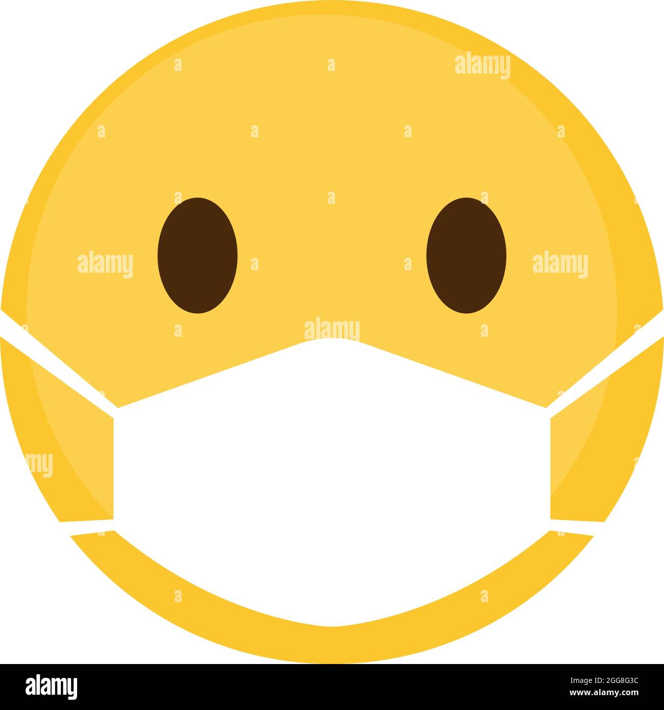 Emoji with mask, illustration, vector on a white background Stock ...