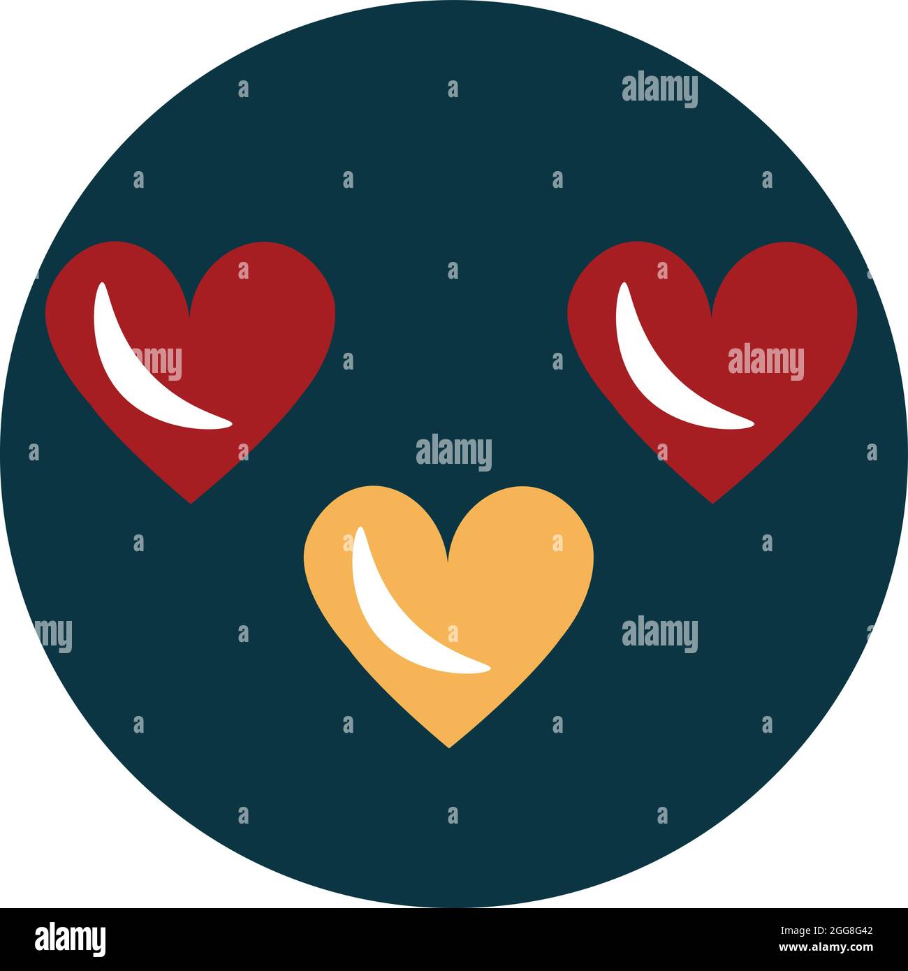 Three small hearts, illustration, vector on a white background Stock ...