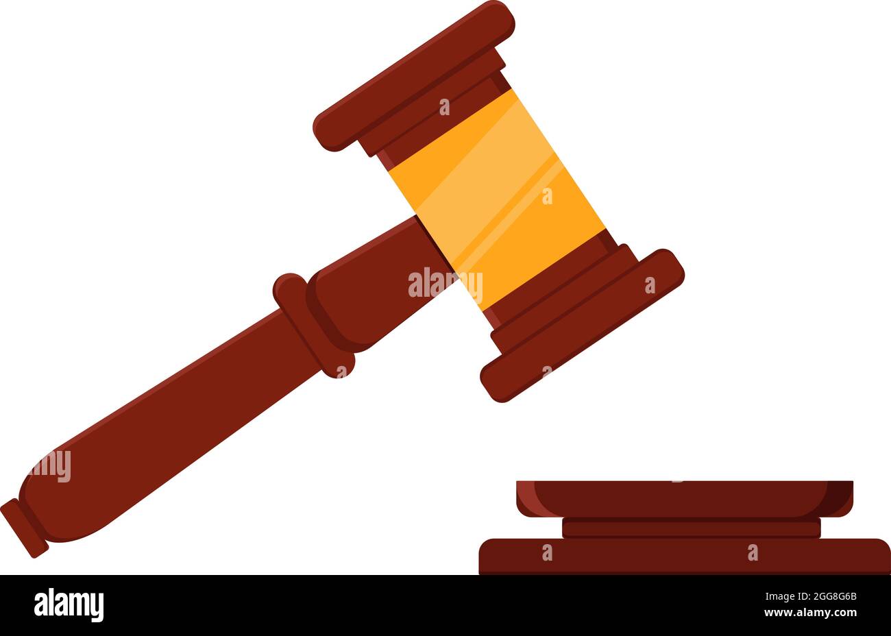Wooden mallet, illustration, vector on a white background Stock Vector ...