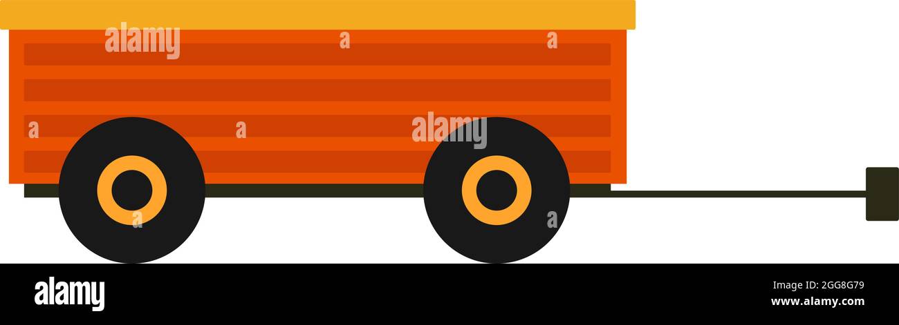 Red agriculture cart, illustration, vector on a white background Stock ...