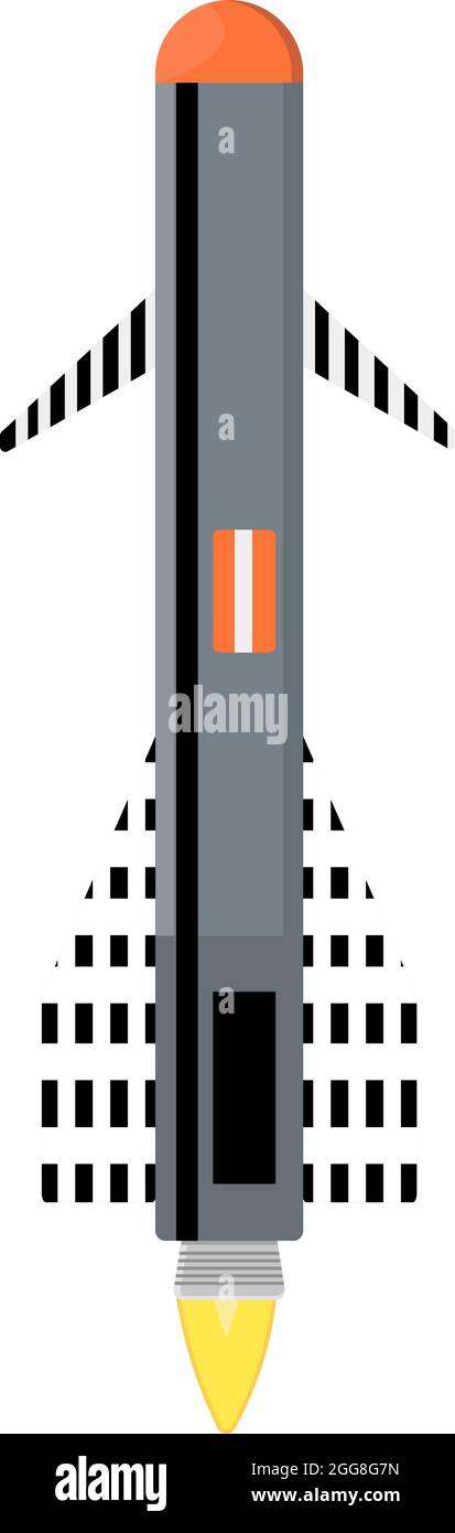 Grey missile, illustration, vector on a white background Stock Vector ...