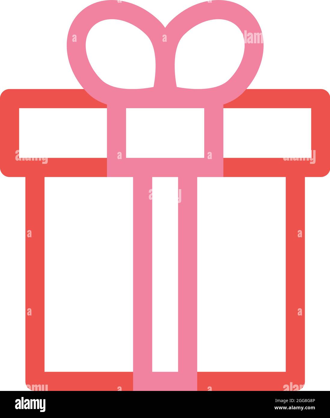 Red present, illustration, vector on a white background Stock Vector ...