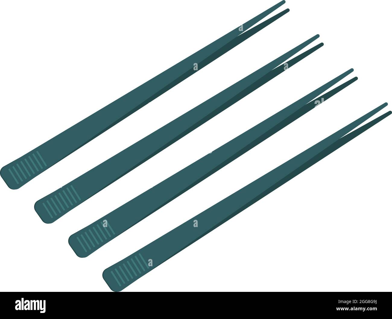 Green tweezers, illustration, vector on a white background Stock Vector ...