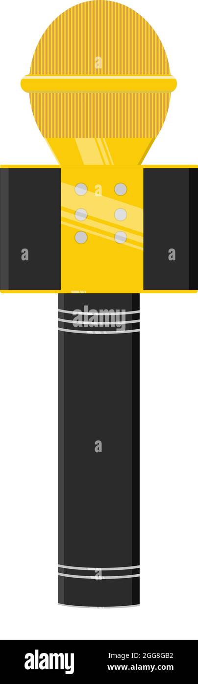 Golden mic, illustration, vector on a white background Stock Vector ...
