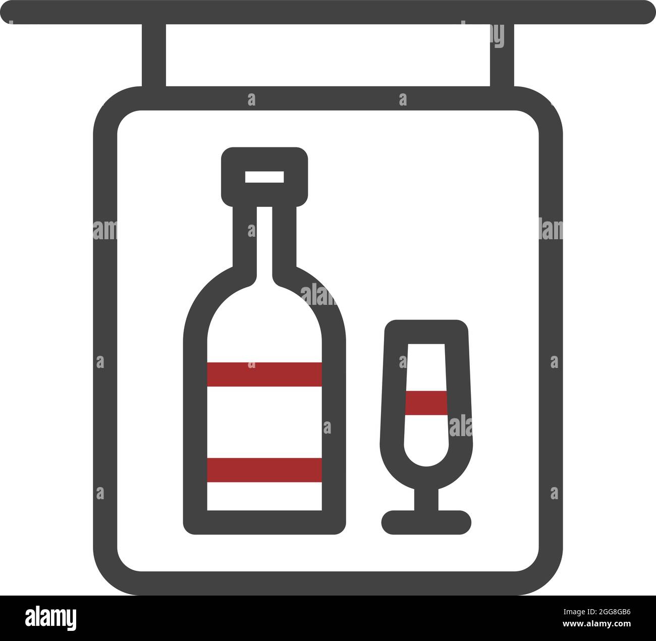 Wine sign, illustration, vector on a white background Stock Vector ...