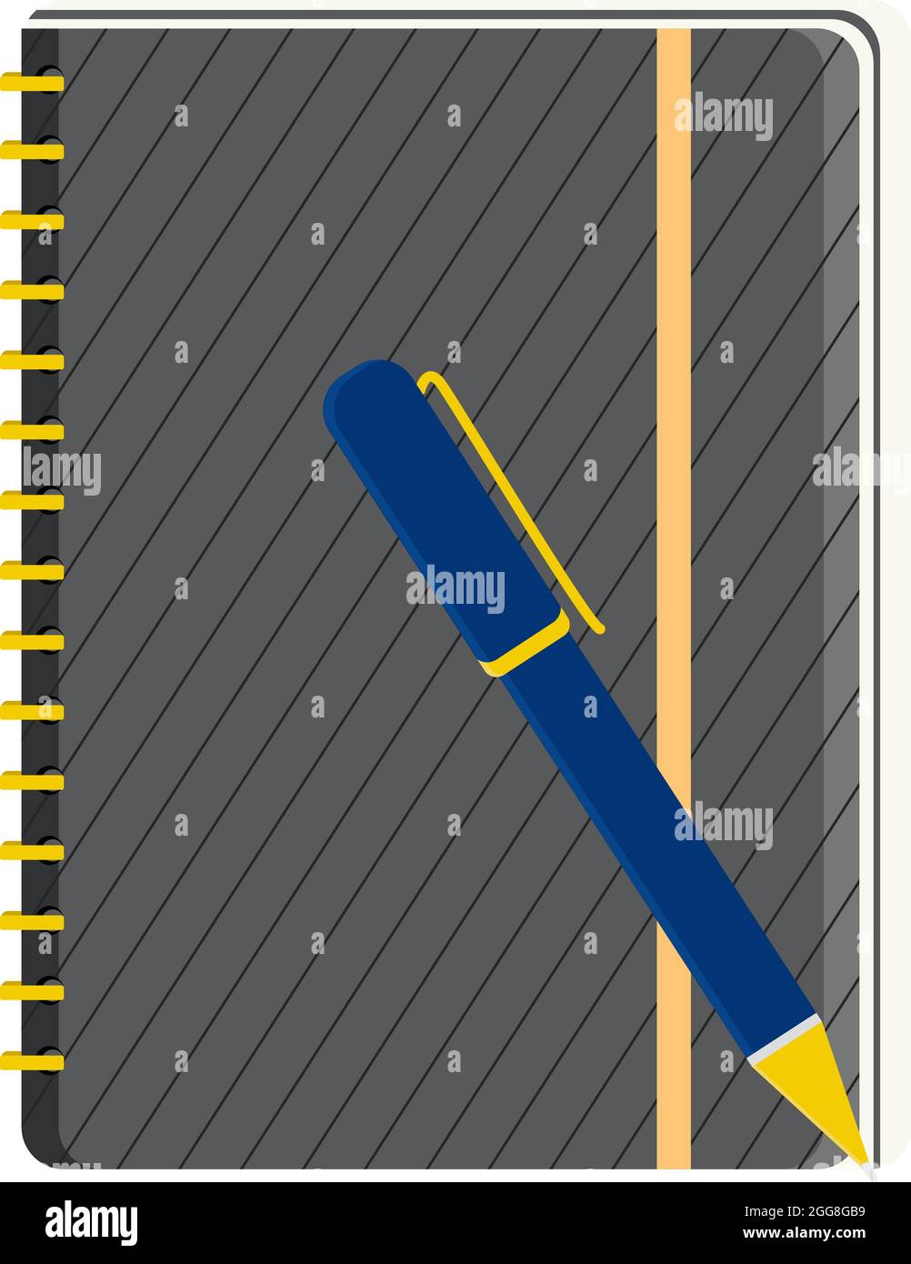 Grey notebook, illustration, vector on a white background Stock Vector ...