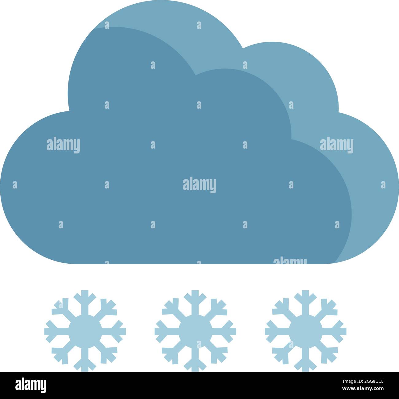 Cloud with snow, illustration, vector on a white background Stock ...
