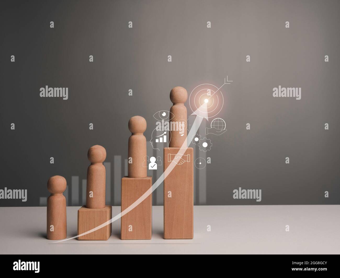 Leadership with business strategy and key to success concept. The ...