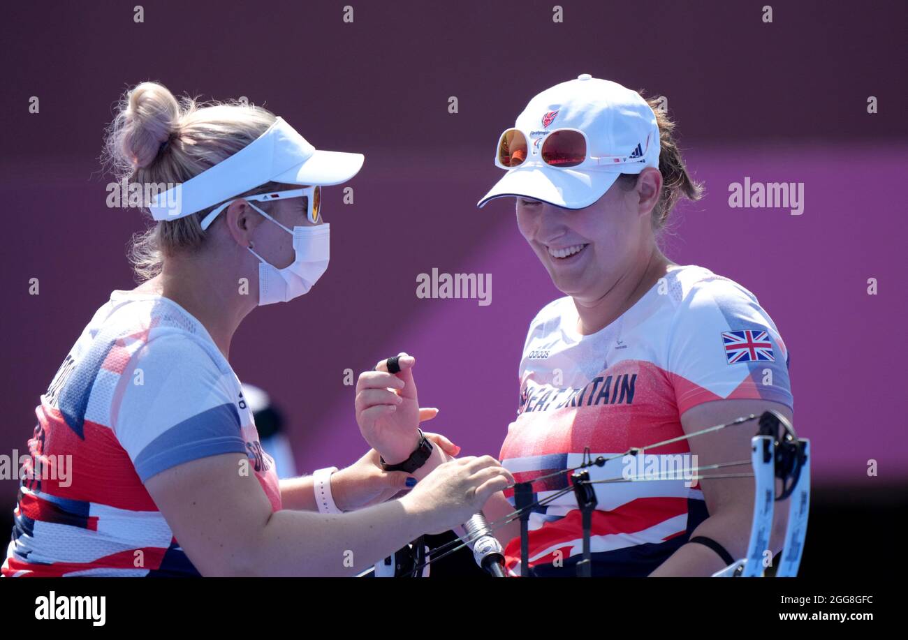 Great Britain's Phoebe Paterson Pine celebrates with her coach after ...