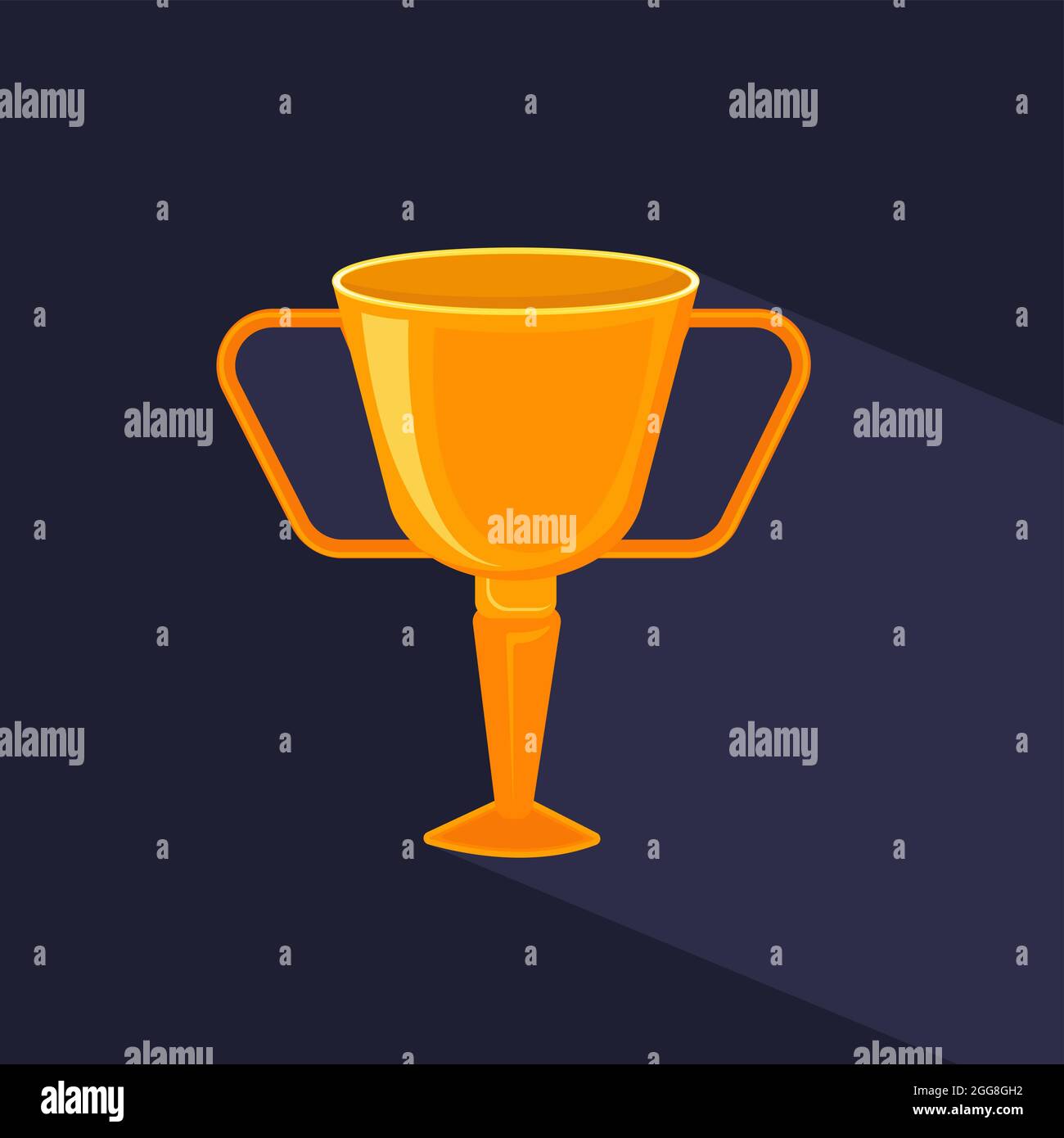 Golden trophy, illustration, vector on a purple background Stock Vector ...