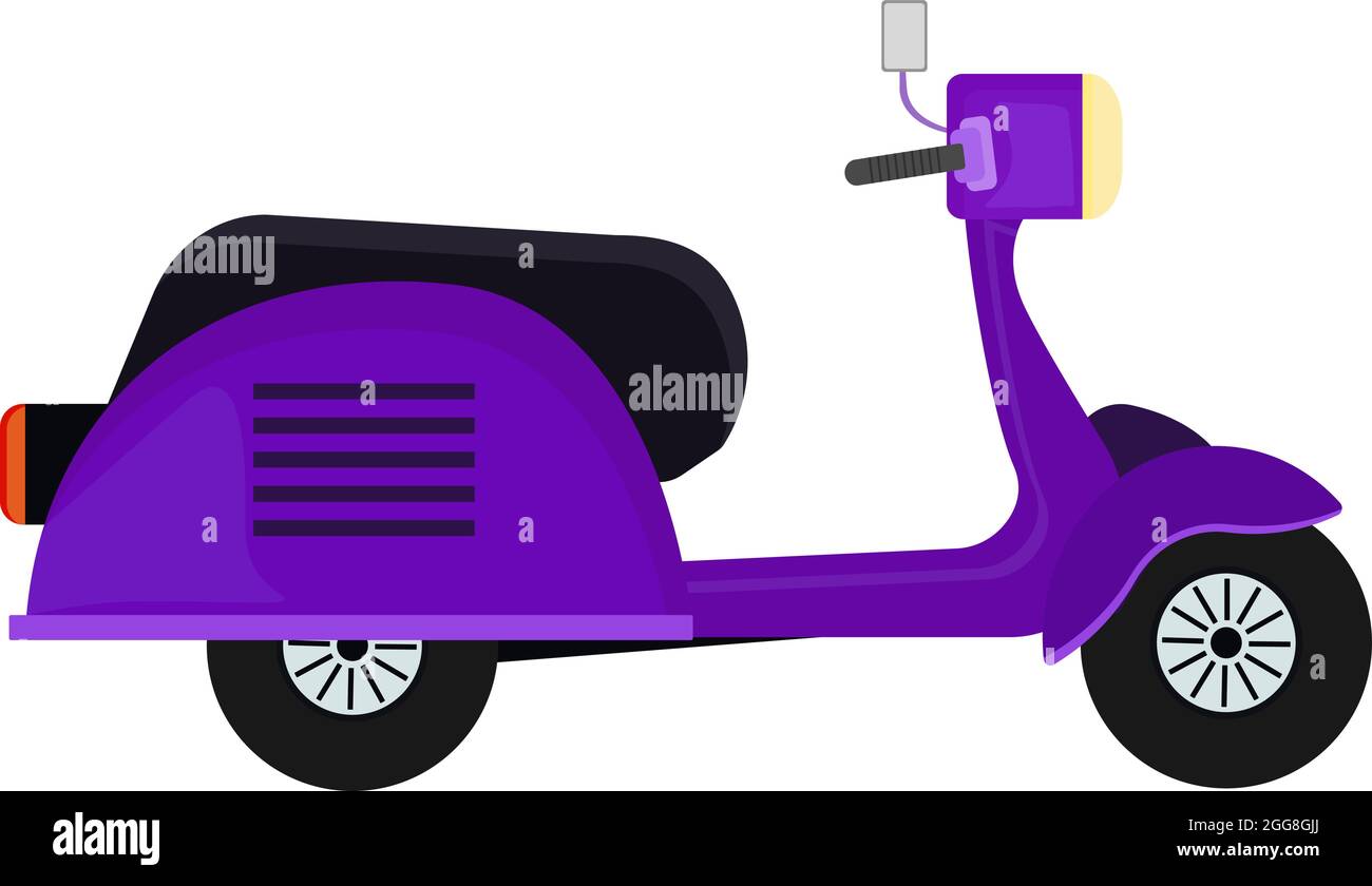 Purple scooter, illustration, vector on a white background Stock Vector ...