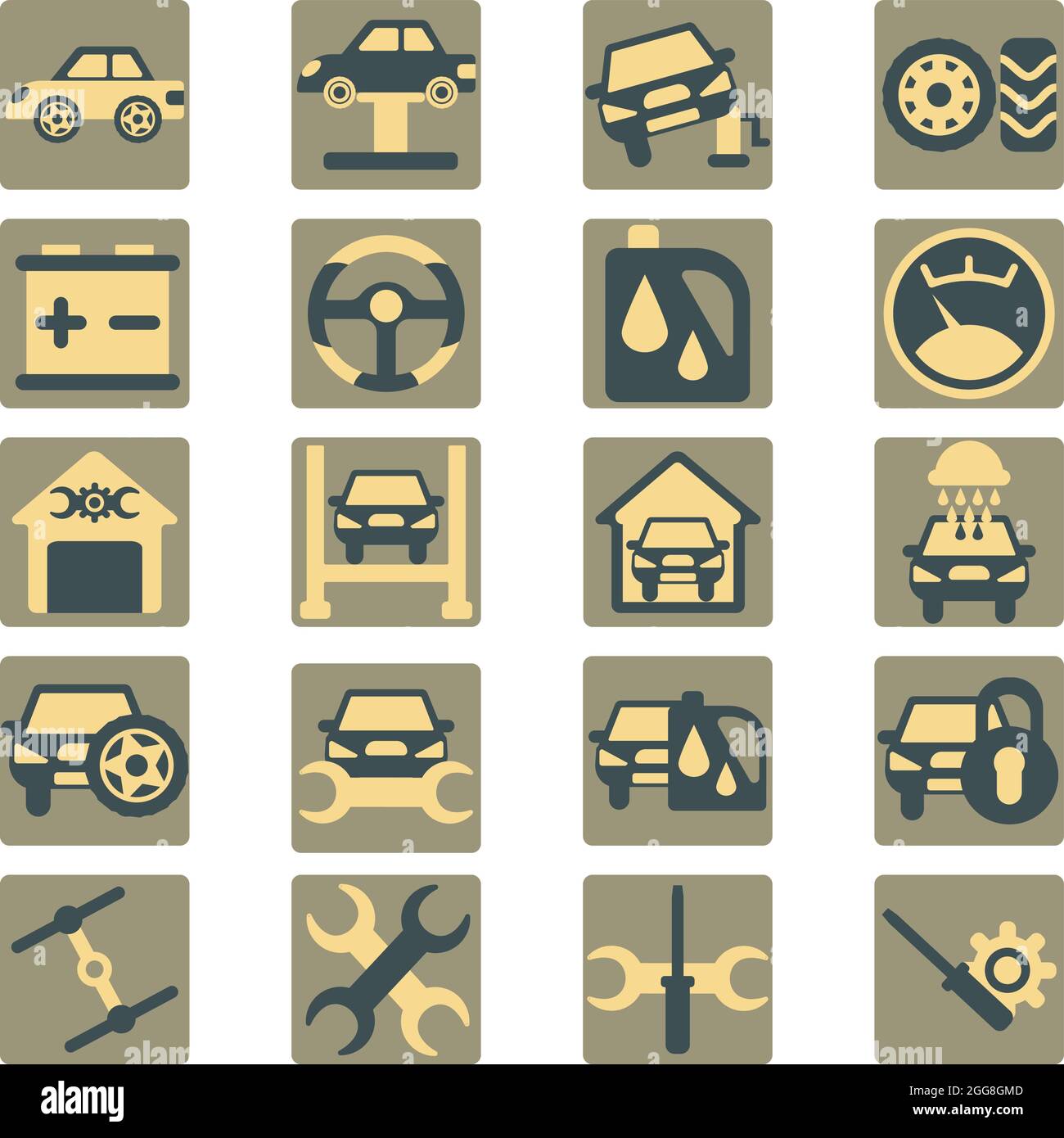 Auto service icon pack, illustration, vector, on a white background ...