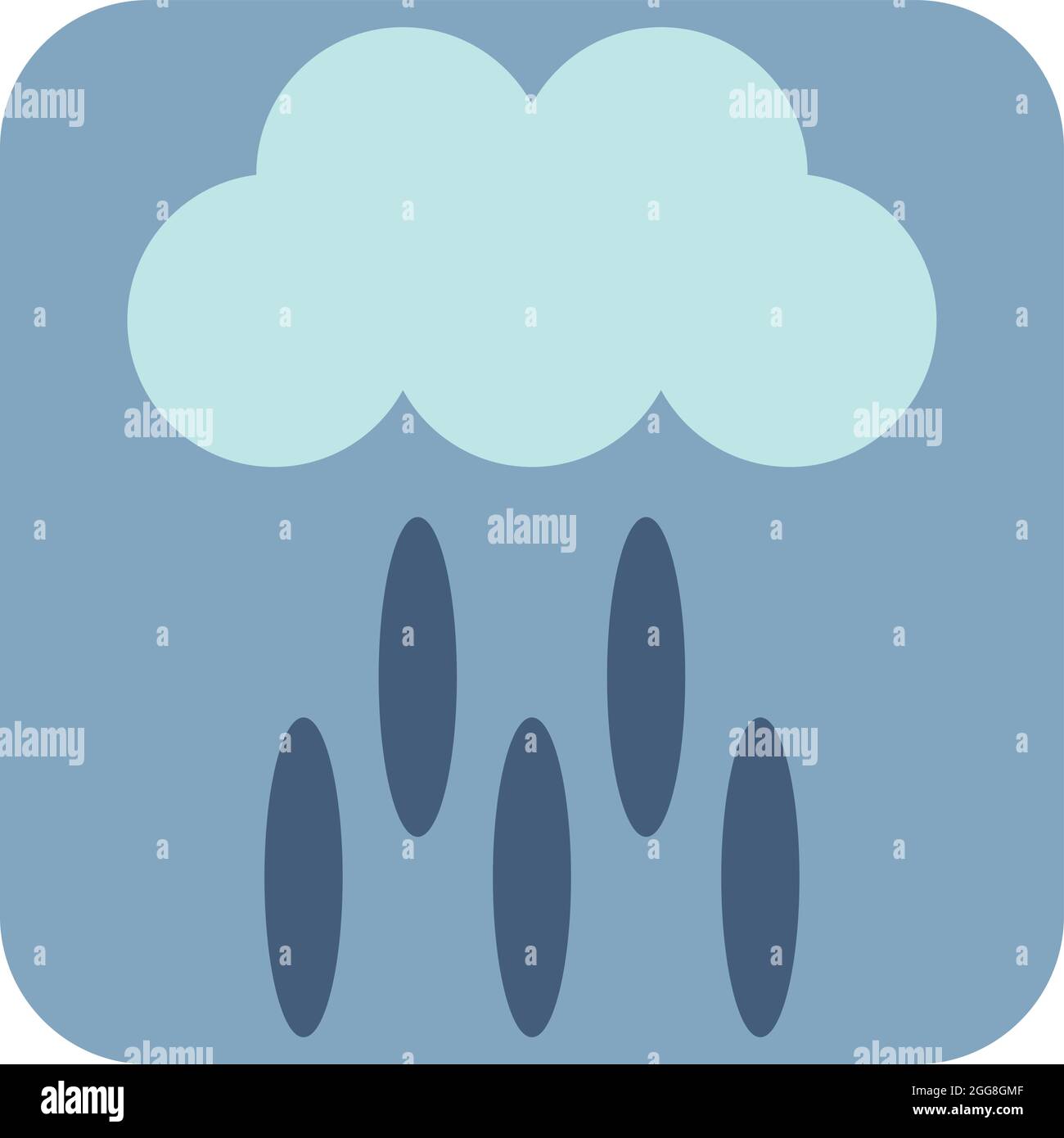 Cloud with rain drops, illustration, vector on a white background Stock ...