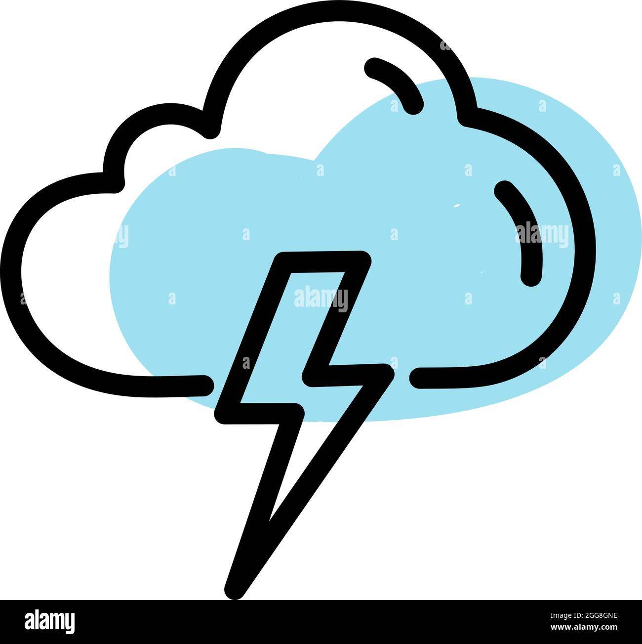 Thunder cloud, illustration, vector on a white background Stock Vector ...