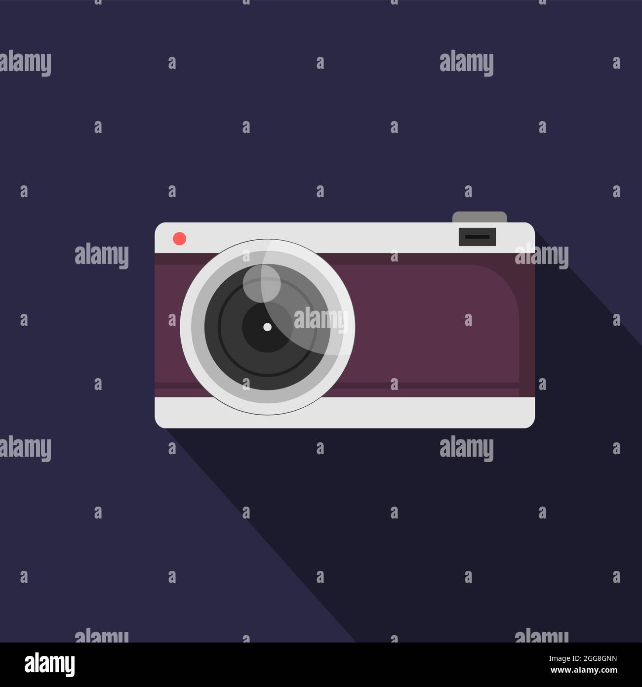 Purple camera, illustration, vector on a white background Stock Vector ...