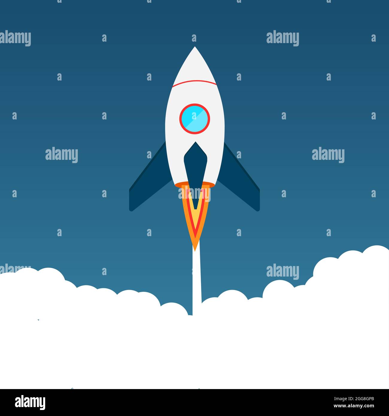 Space rocket, illustration, vector on a white background Stock Vector ...