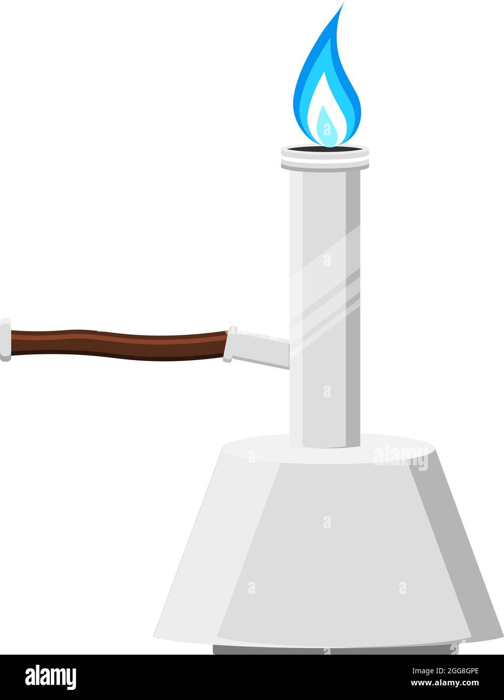 Bunsen burner, illustration, vector on a white background Stock Vector ...