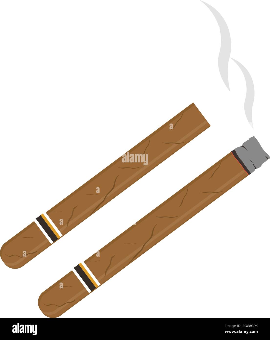 Two cigars, illustration, vector on a white background Stock Vector ...