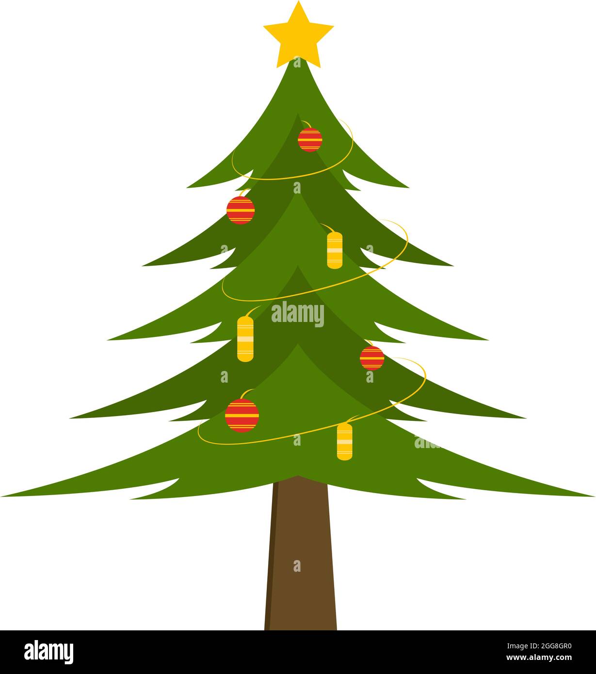 Christmas tree, illustration, vector on a white background Stock Vector ...