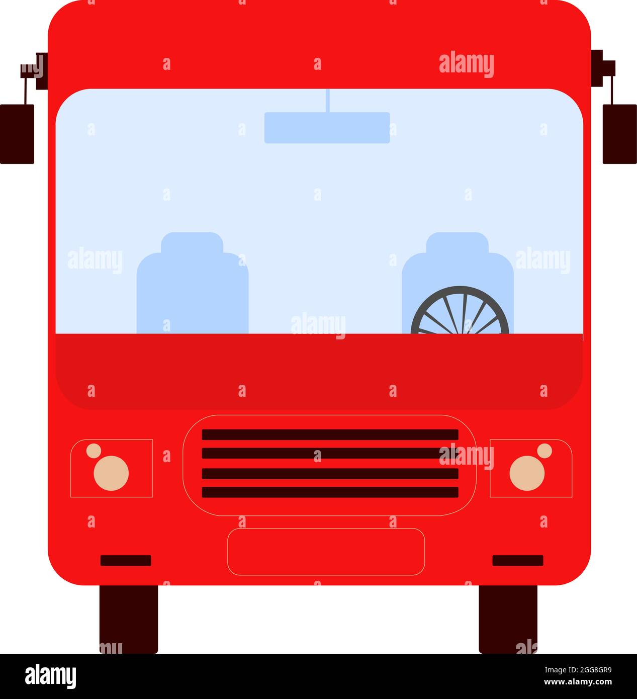 Red bus, illustration, vector on a white background Stock Vector Image ...