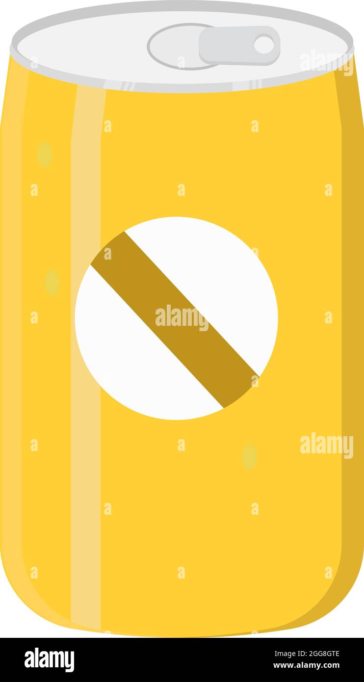 Yellow can, illustration, vector on a white background Stock Vector ...