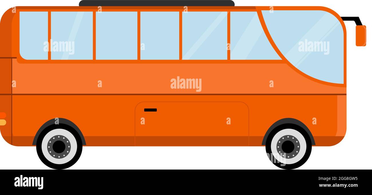 Orange bus, illustration, vector on a white background Stock Vector ...