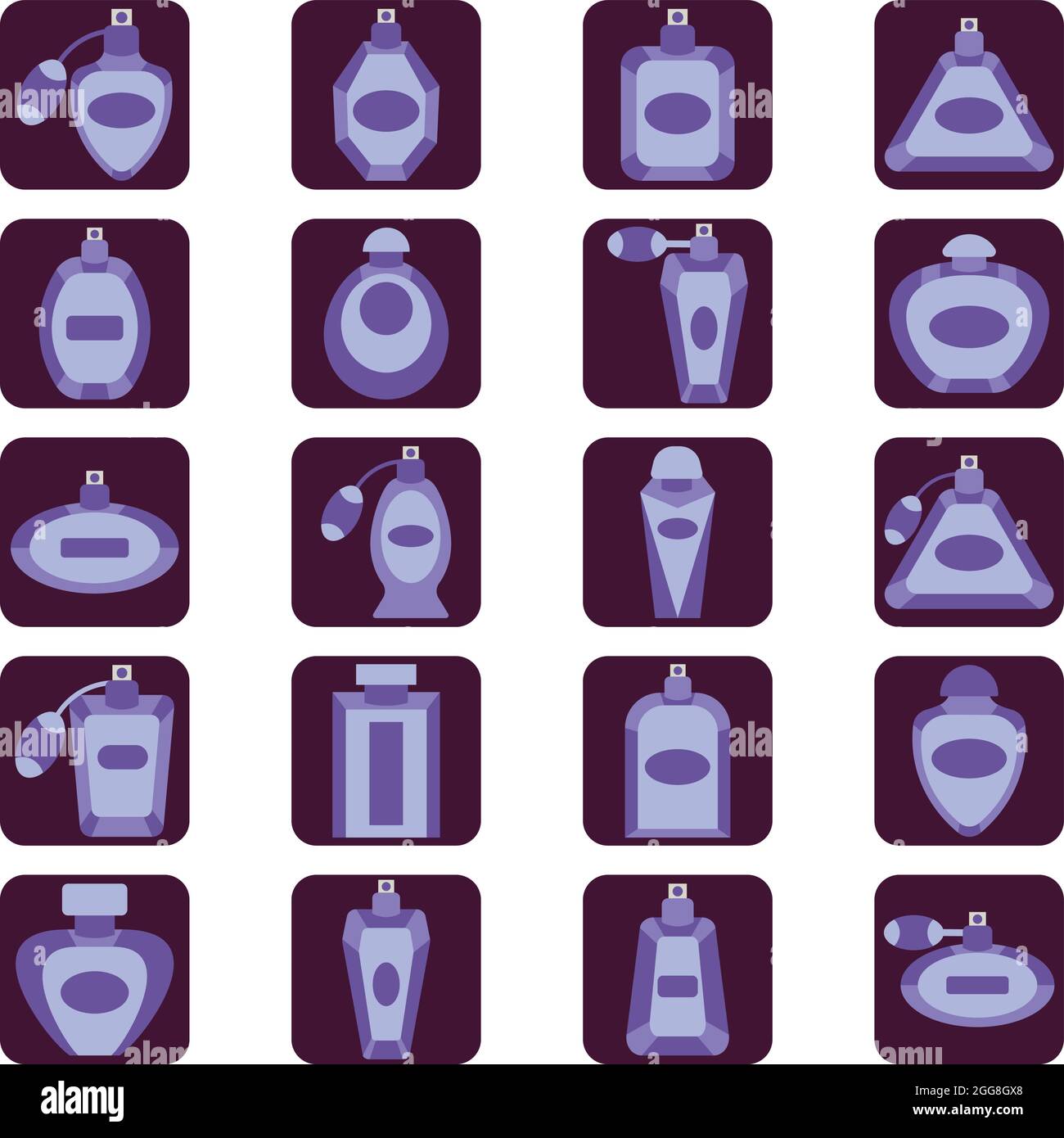 Luxury perfume icon pack, illustration, vector, on a white background ...