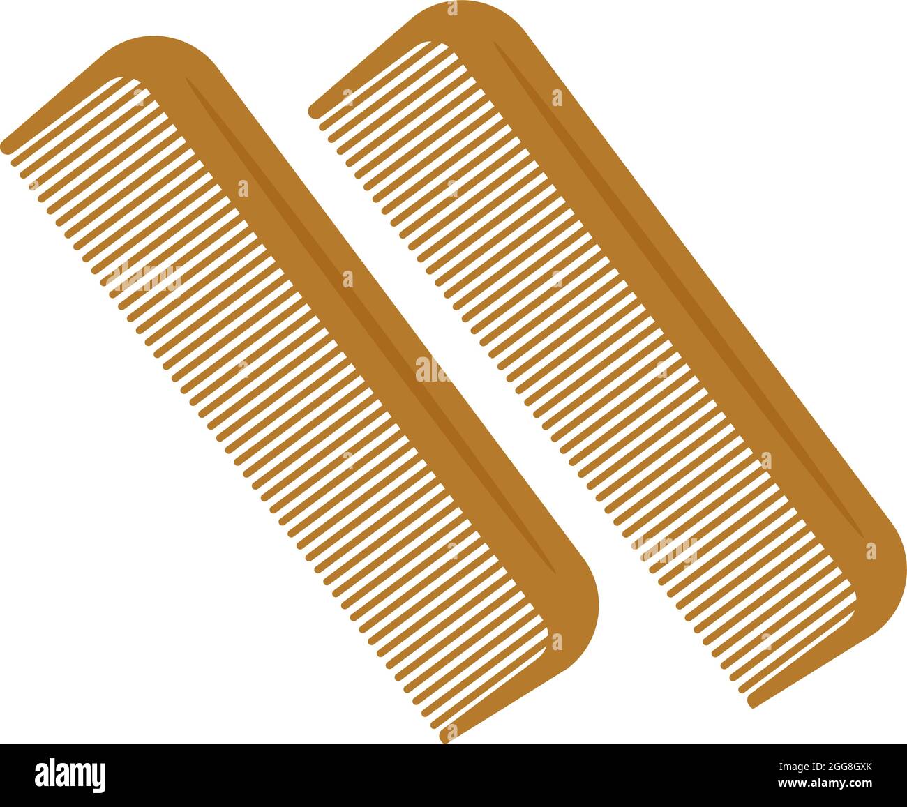 Two hair combs, illustration, vector on a white background Stock Vector ...
