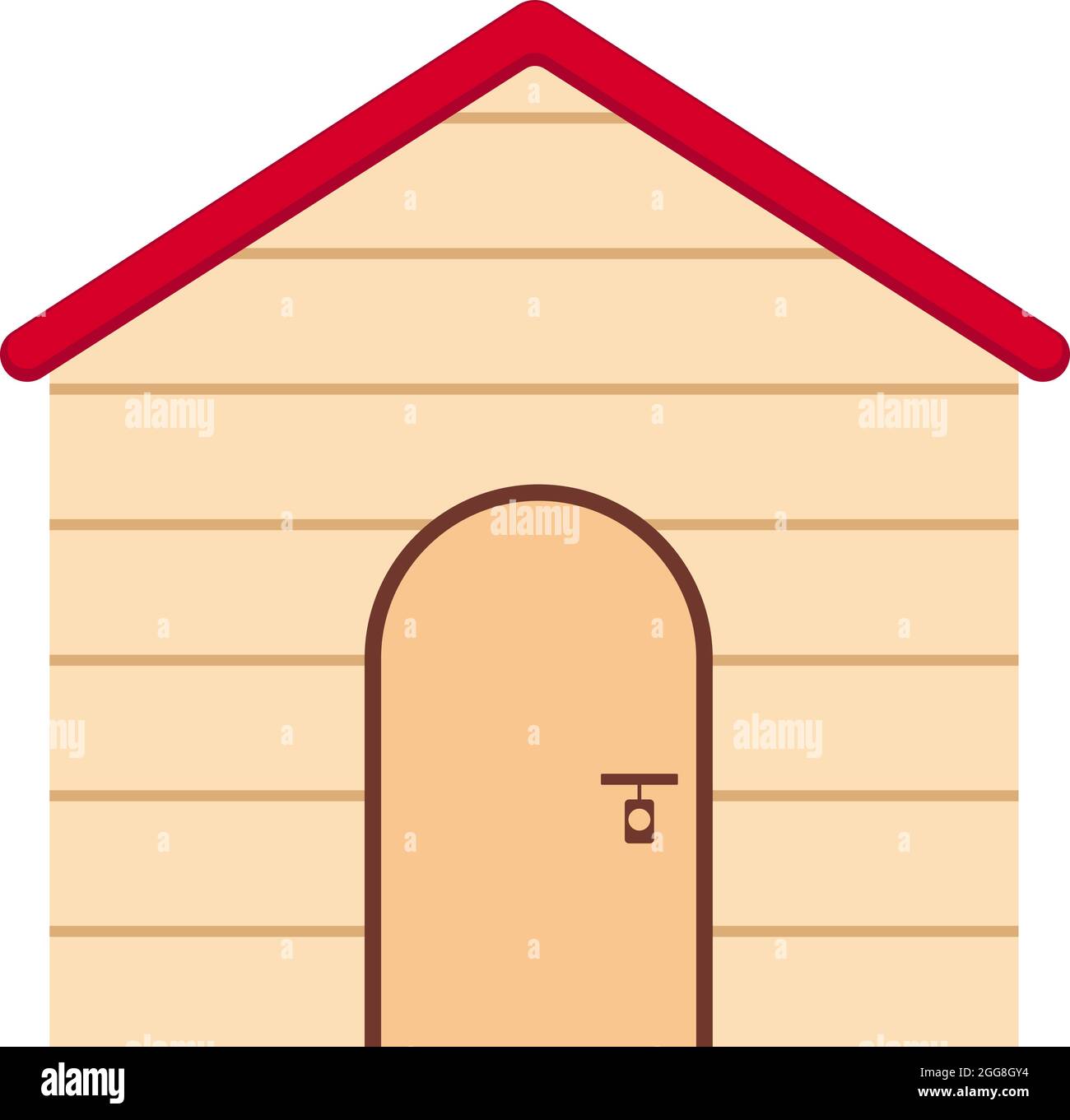 Cute dog house, illustration, vector on a white background Stock Vector ...