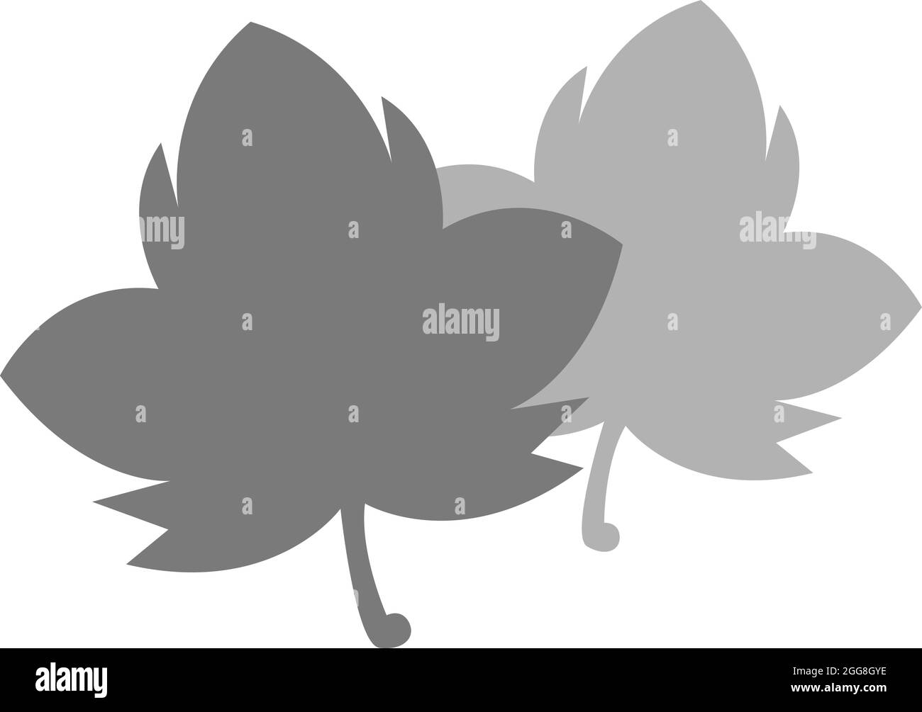 Grape leaves, illustration, vector on a white background Stock Vector ...