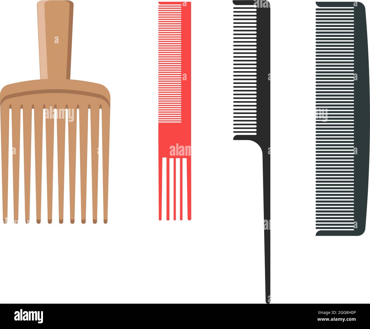 Hair combs, illustration, vector on a white background Stock Vector ...